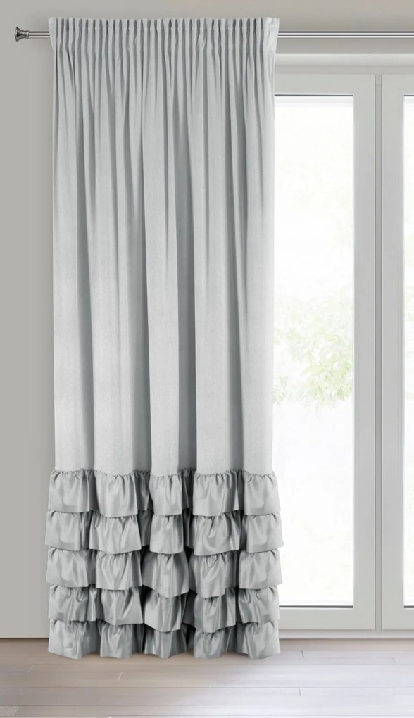 ZATEMŇOVACÍ ZÁVĚS NA PÁSCE DANI 140X270 CM STŘÍBRNÁ