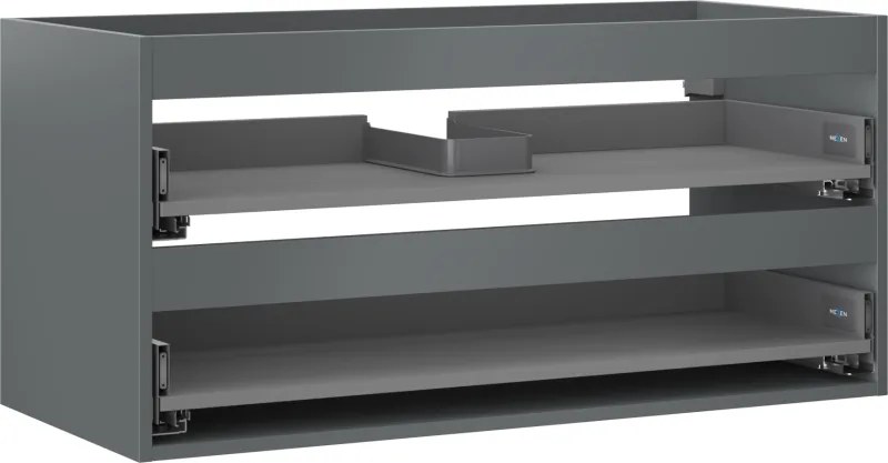 Mexen Box-A, závěsná skříňka 100 cm, 2 zásuvky, grafitová matná, 91AX0-1000-470-2-66