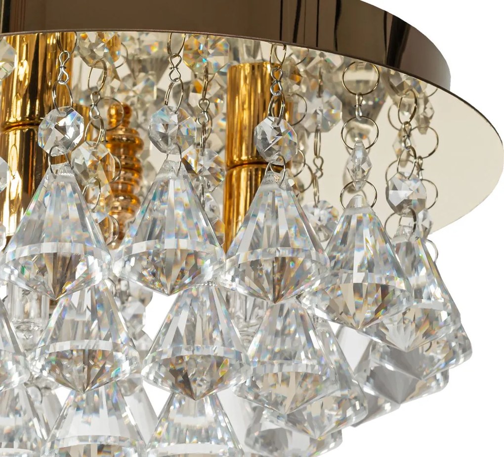 Toolight - Křišťálová závěsná svítilna G9 3x40W APP1038-C, zlatá, OSW-06821
