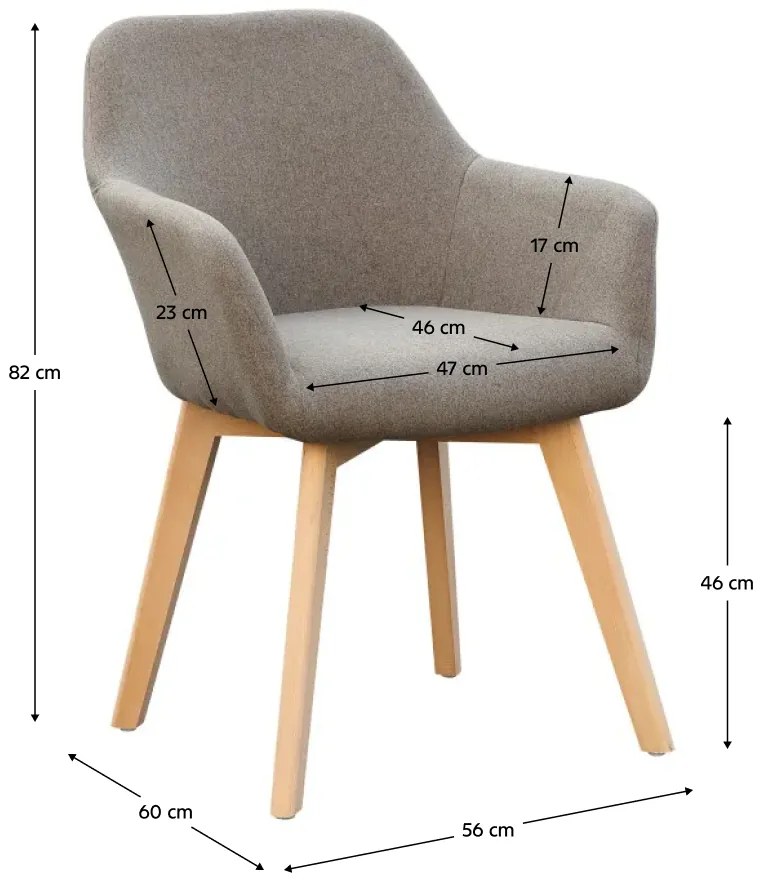Kondela Designové křeslo, hnědá/buk, CLORIN NEW