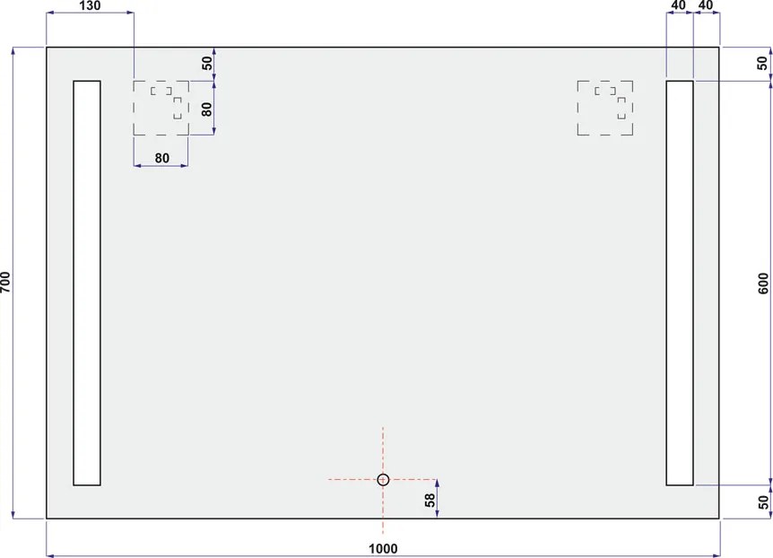 Mereo zrcadlo 100x70 cm s LED osvětlením CN695