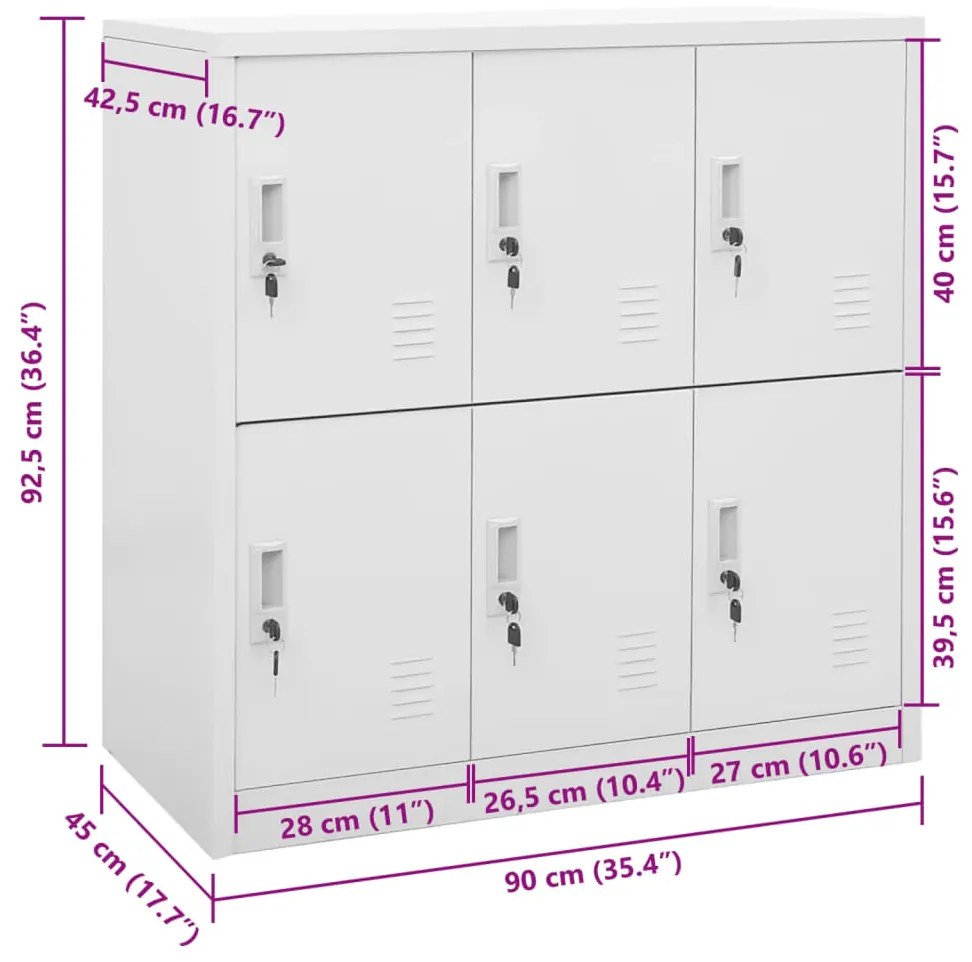 vidaXL Marketos Uzamykatelná skříň světle šedá 90 x 45 x 92,5 cm ocel