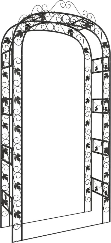 Zahradní oblouk černý 116 x 45 x 240 cm ocel 319350