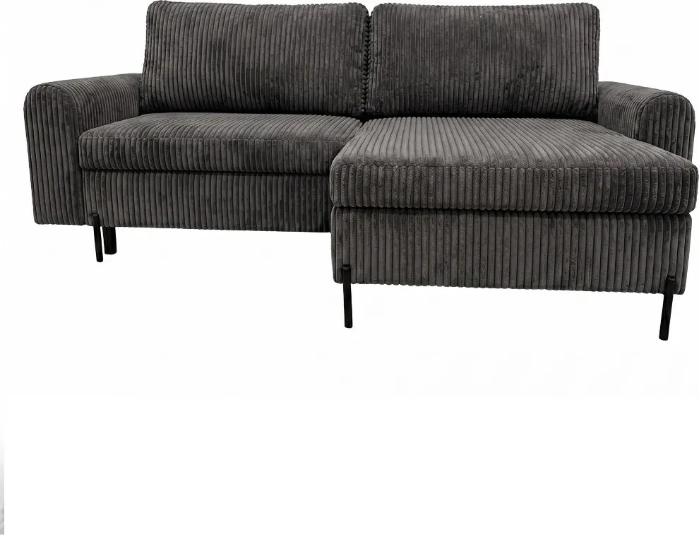 Rohová rozkládací sedací souprava do L PORTINE, 245 cm, s úložným prostorem Roh pohovky: Levý roh, Barva látky Poso: Tmavě šedá (Poso 60)