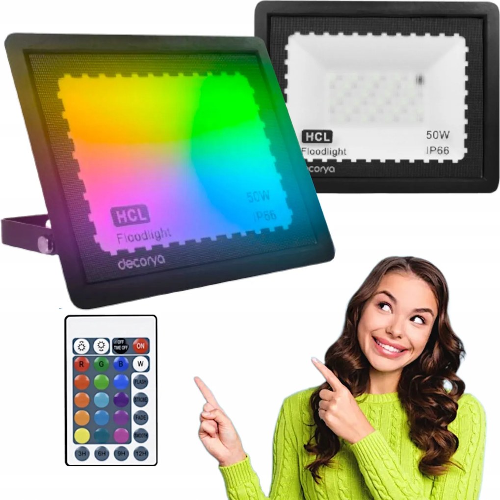 Silný halogenový barevný Led reflektor Rgb 50W Osvětlení fasádní zahrady