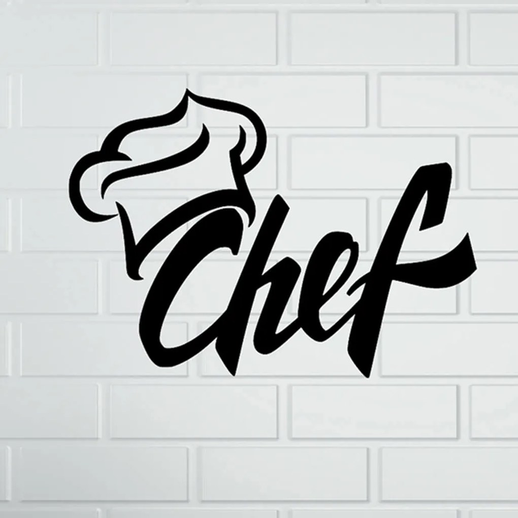 Živá Zeď Samolepka na zeď Chef Barva: černá