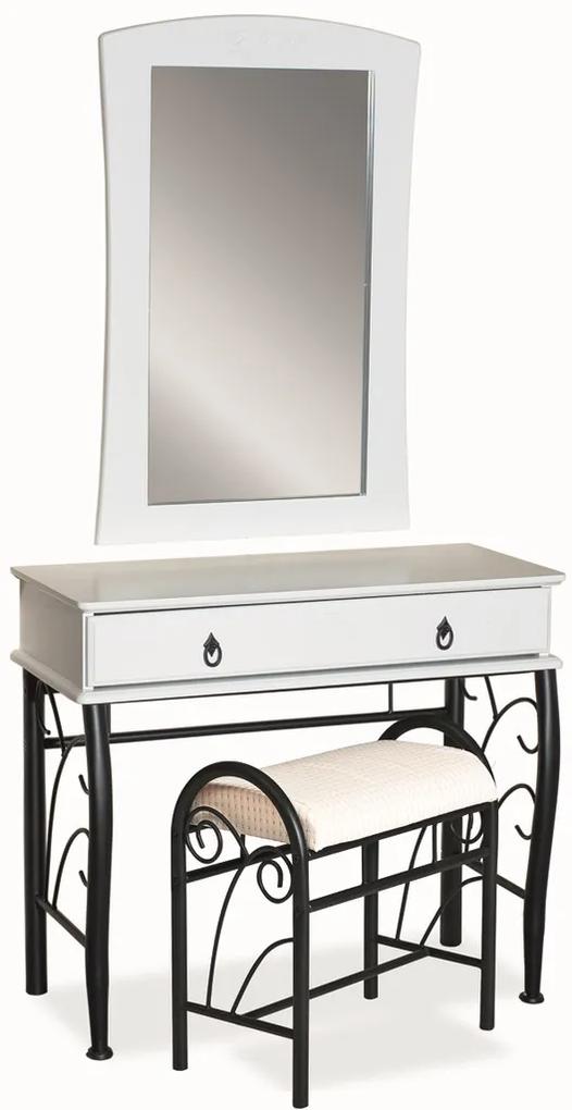 Casarredo Toaletní stolek 1102 se zrcadlem bílá/černá