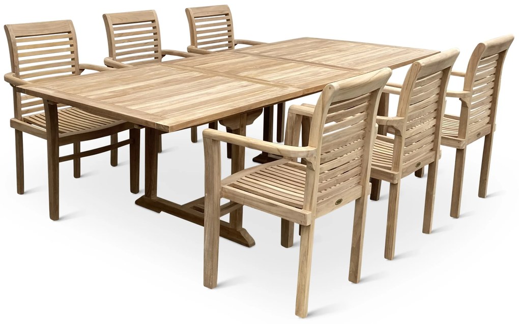 Noela Dřevěný zahradní nábytek Faisal I. teak set 1+6
