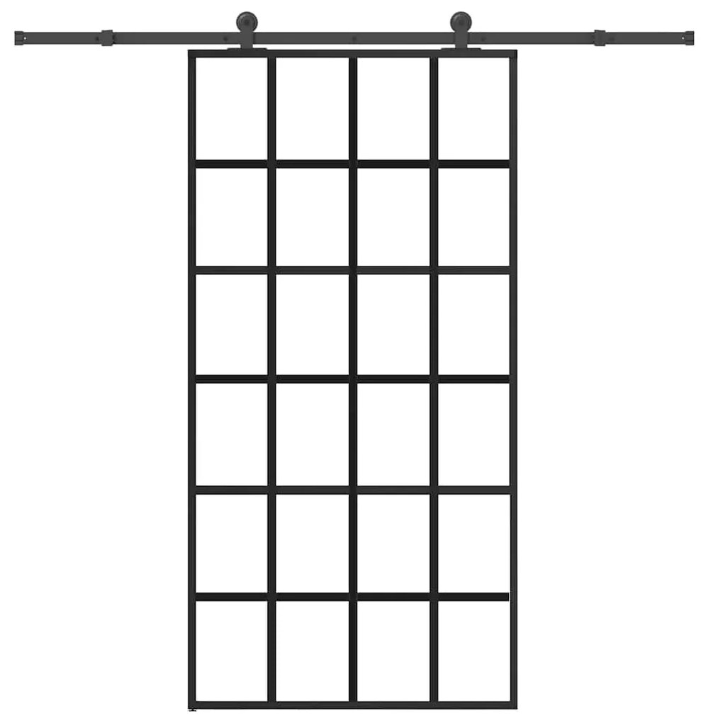 Posuvné dveře s kováním 102x205 cm ESG sklo a hliník