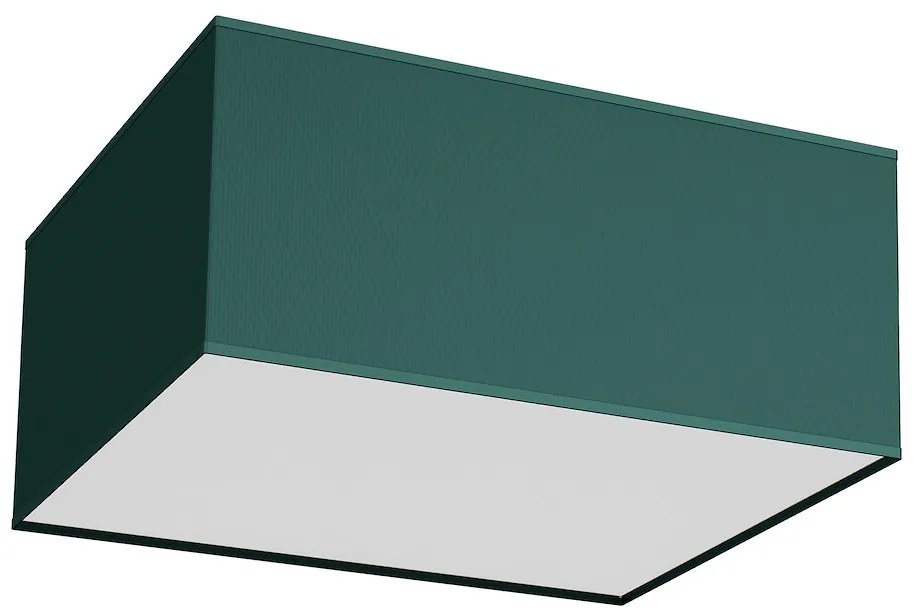 Stropní svítidlo Verde Square, 1x zelené textilní stínítko, (bílé plexisklo), (40 cm)