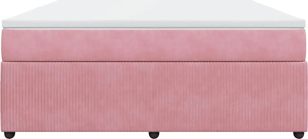 Box spring postel s matrací růžová 180x200 cm samet 3285661