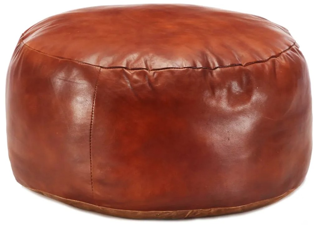 Sedací puf bronzový 60 x 30 cm pravá kozí kůže 248138
