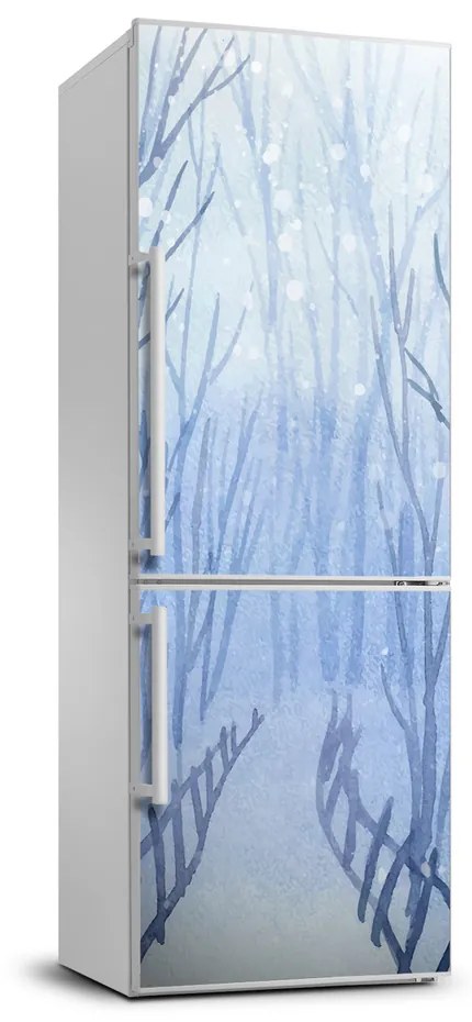 Wallmuralia Nálepka na ledničku samolepící Les zima 60x180 cm