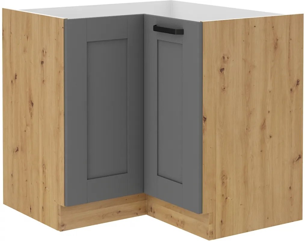 Kuchyňská skříňka LUNA 90x90 DN 2F BB korpus: dub artisan, barva dvířek: šedá DUST