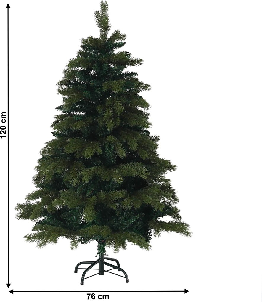 3D vánoční stromek, zelená, 120 cm, CHRISTMAS TYP 9