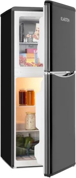Klarstein Monroe L, kombinovaná chladnička, mrazák, 70 / 38l, A +, retro design, černá