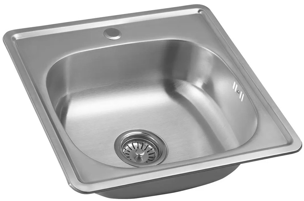 Aqualine vestavný dřez 48 x 18 x 48 cm s přepadem bez odkapu nerez AQ4848B