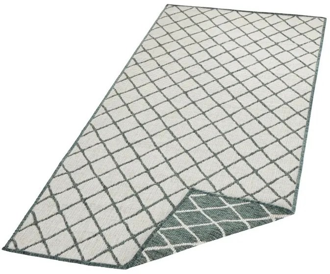 NORTHRUGS - Hanse Home koberce Kusový koberec Twin-Wendeteppiche 103117 grün creme – na ven i na doma - 80x250 cm