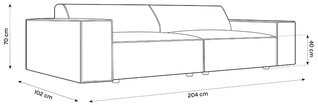 Třímístná pohovka judy 204 cm světle béžová MUZZA