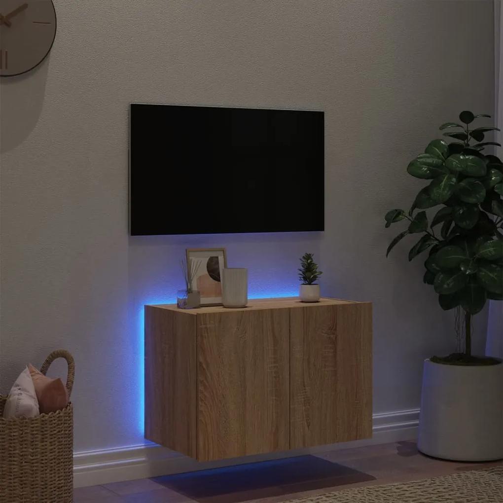 vidaXL Nástěnná TV skříňka s LED osvětlením 60x35x41 cm [837306] Barva: Bílá