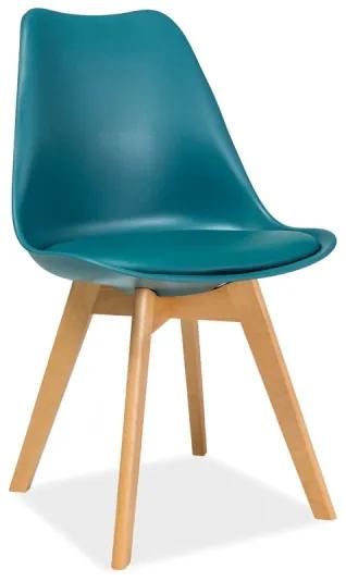 Židle KRIS buk/mořská modř