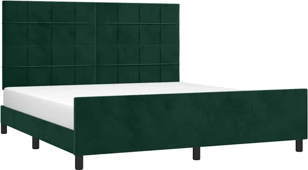 Rám postele bez matrace tmavě zelená 160 x 200 cm samet 3125766