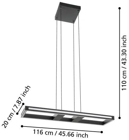 Eglo 99678 - LED Stmívatelný lustr na lanku SALVILANAS-Z LED/21W/230V 2700-6500K