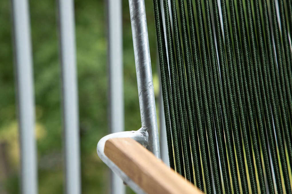 Zahradní jídelní židle Bois – zelená / stříbrná – 60 cm