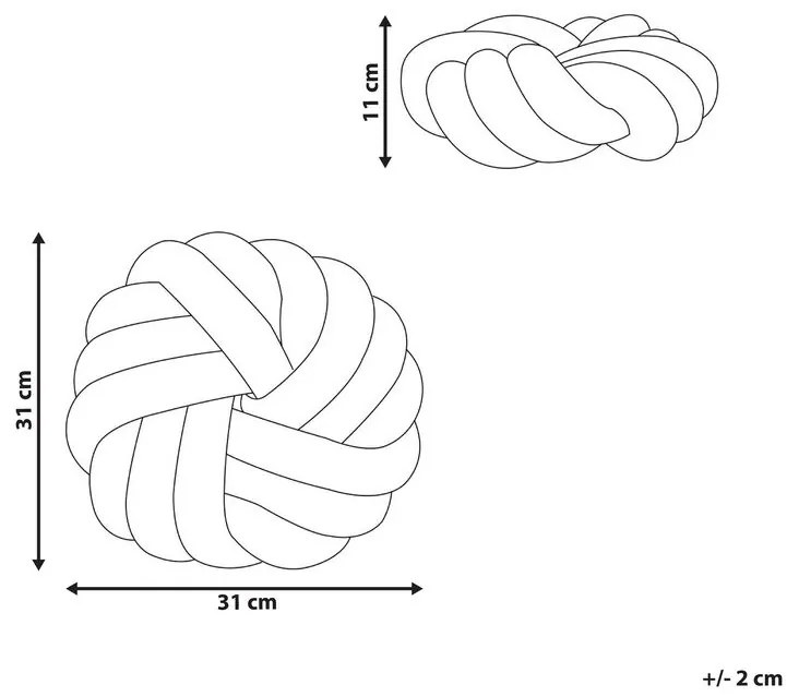 Buklé uzlový polštář 31 x 11 cm béžový AKOLA Beliani