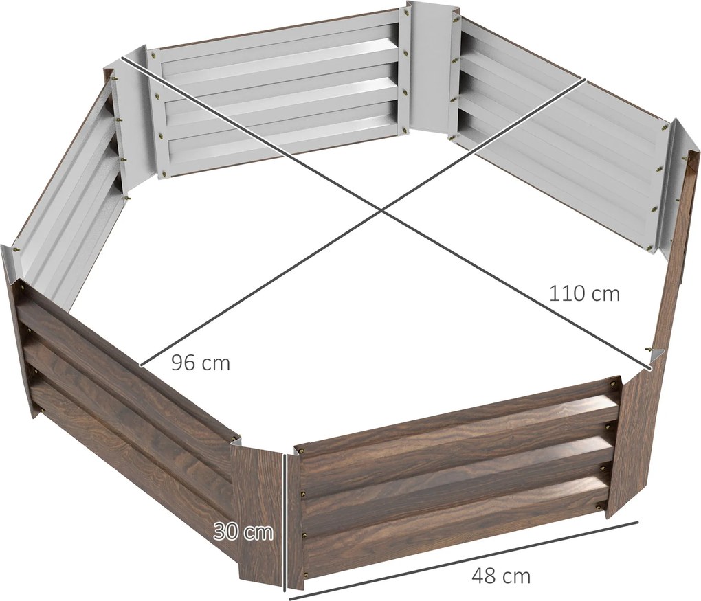 Vyvýšený záhon Zahradní záhon Záhon na bylinky, odolný proti povětrnostním vlivům, otevřená základna, 113 x 98 x30 cm, tmavě hnědý