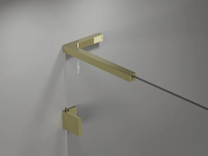 Mexen Lunar L sprchová stěna Walk-in pravá 60 x 200 cm, transparentní 8 mm, zlatá - 830L-060-000-50-00-P