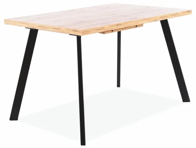 MAXIVA Jídelní stůl rozkládací - BRICK, 118x80, dub votan/černá
