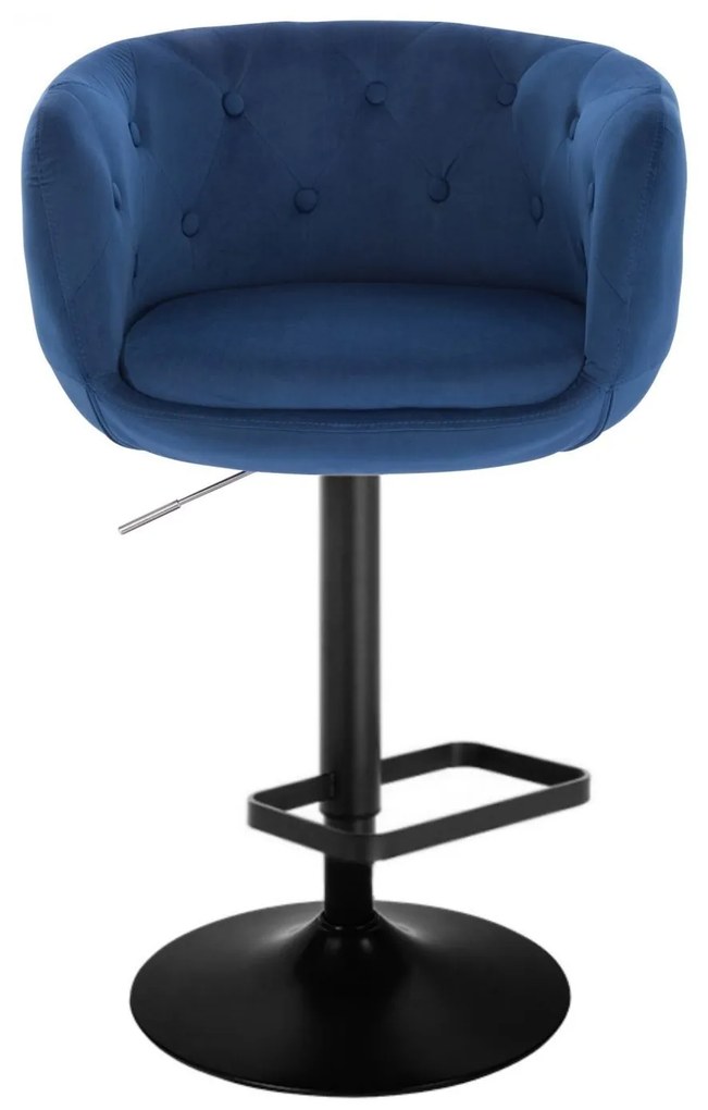 LuxuryForm DESIGN Barová židle MONTANA VELUR na černé kulaté podstavě - modrá