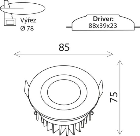 McLED Podhledové LED svítidlo Sima 9 9W 2700K ML-412.028.33.0
