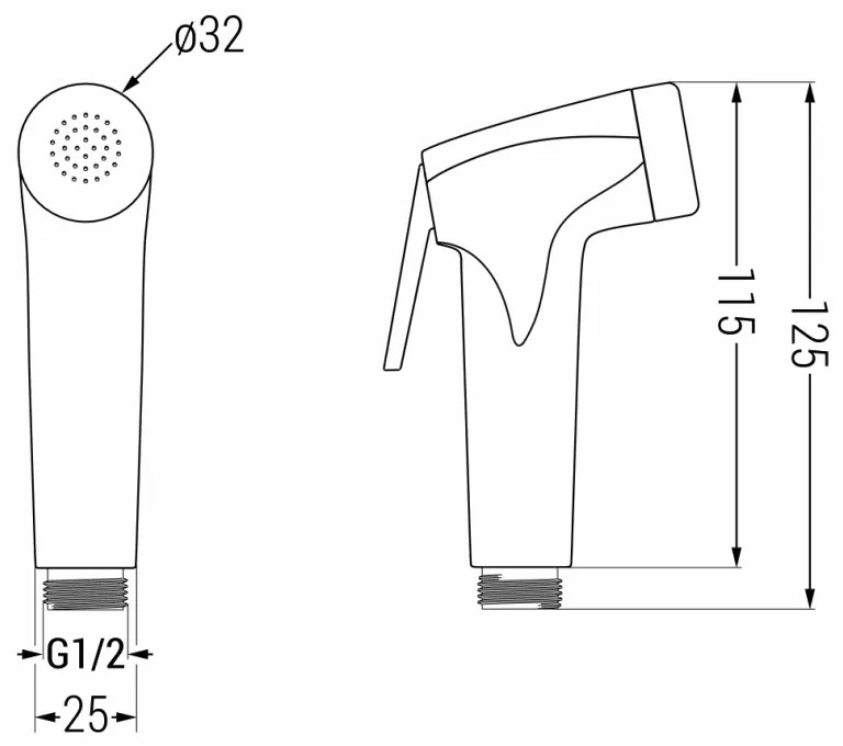 Mexen příslušenství - R-76 Ruční bidetová hlavice, 1-funkční, růžovo-zlatá, 79576-60