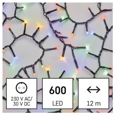 LED vánoční řetěz Hedge s časovačem 12 m barevný