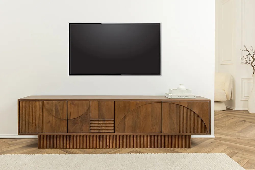 Designový TV stolek Movement 200 cm hnědé mango