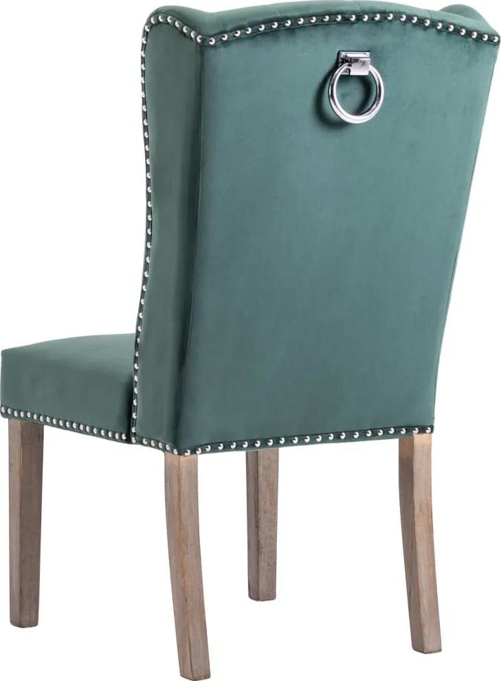 vidaXL Jídelní židle samet [287950] Barva: světle zelená