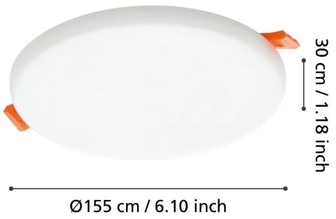 Eglo 900964 -LED Koupelnové podhledové svítidlo RAPITA 11,5W/230V pr.15,5cm IP65