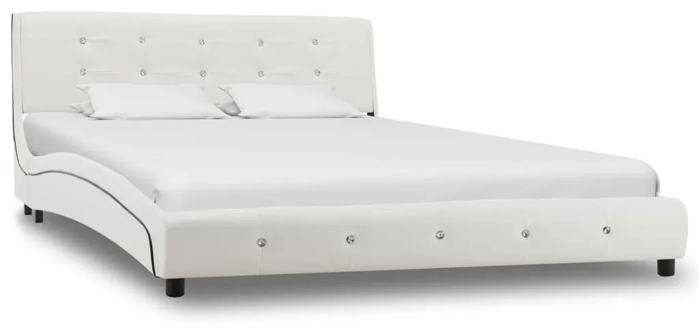 280314 vidaXL Rám postele bílý umělá kůže 140 x 200 cm