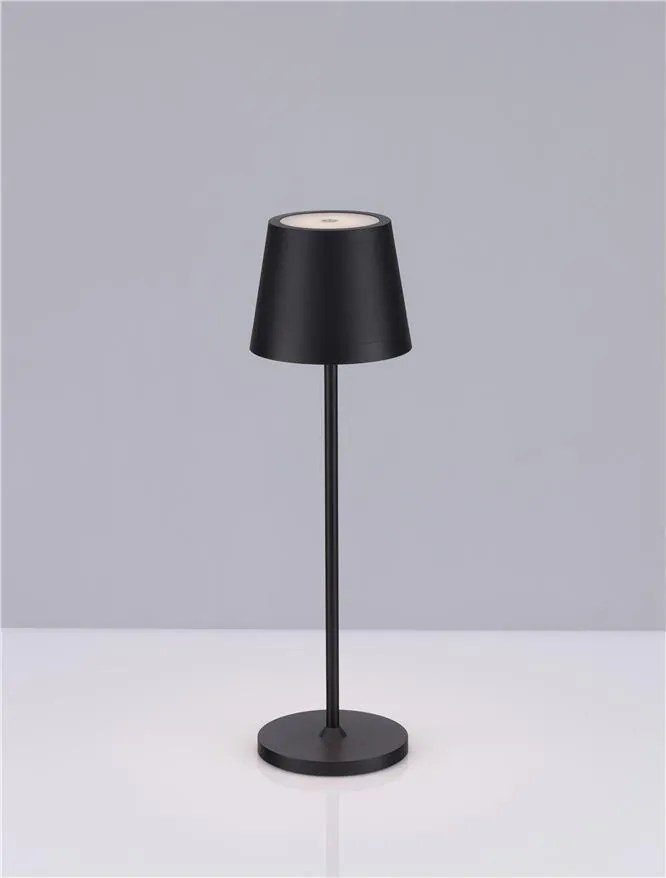NV 9223406 Venkovní stolní lampa SEINA černý hliník a akryl LED 2W 2700K 5V DC IP54 vypínač na těle nabíjecí s PG základnou nebo bílým USB C kabelem - NOVA LUCE