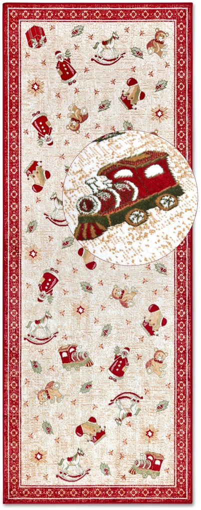 Villeroy & Boch Koberec běhoun Toy's delight se střiženým vlasem 106217 Red, Multicolor, 80x200, červená, obývací pokoj