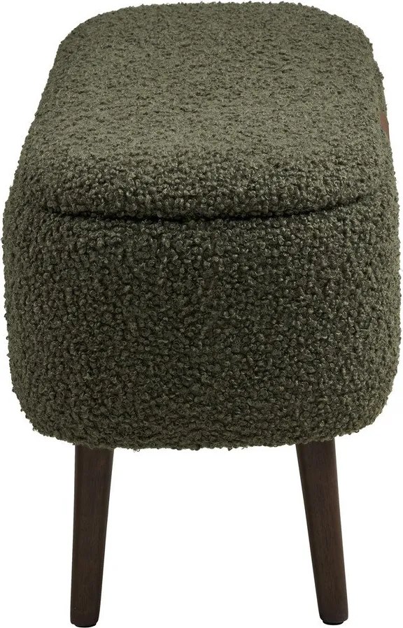 Zelená lavice z textilie bouclé Harlow – House Nordic