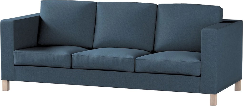 Potah na pohovku IKEA Karlanda 3-místná nerozkládací, krátký barva modrá látka pletený vzor