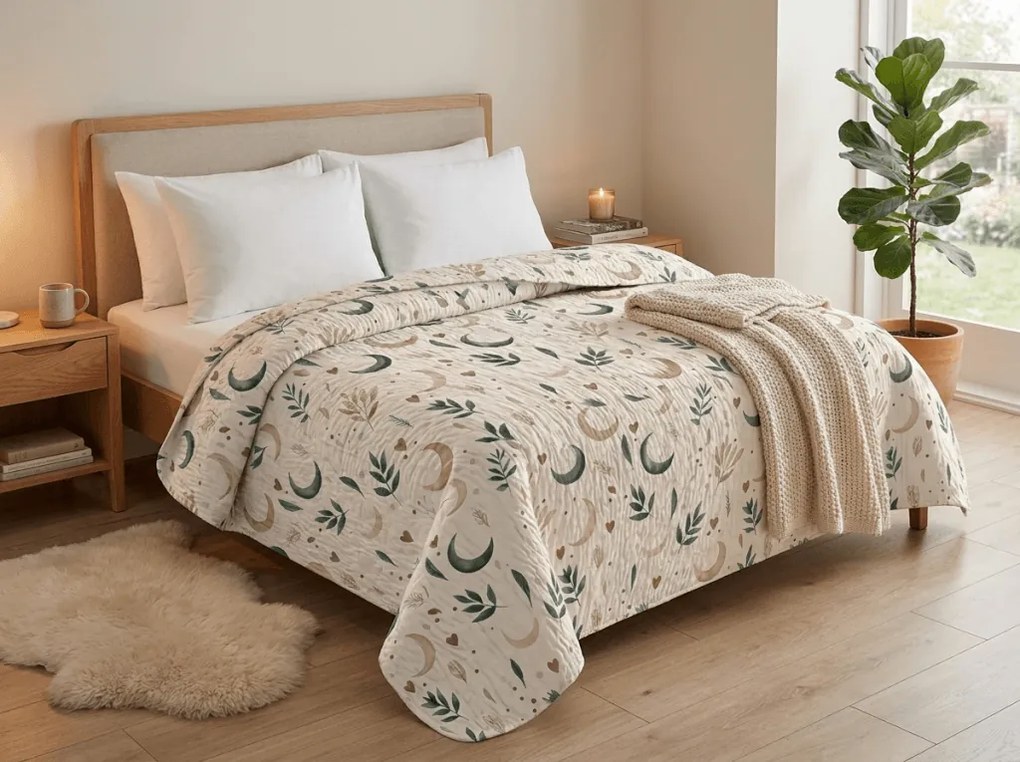 Přehoz na postel BOHO MOON, krémový Rozměr: 170 x 210 cm