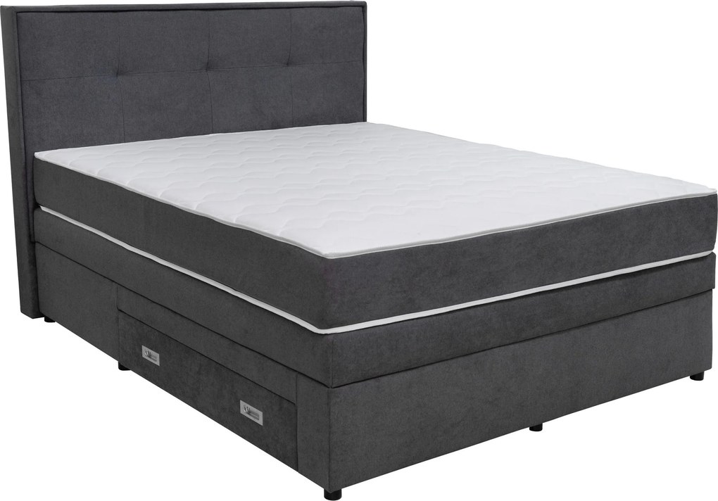 XXXLutz POSTEL BOXSPRING, 160/200 cm, tmavě šedá Hom`in - Manželské postele - 001933002501