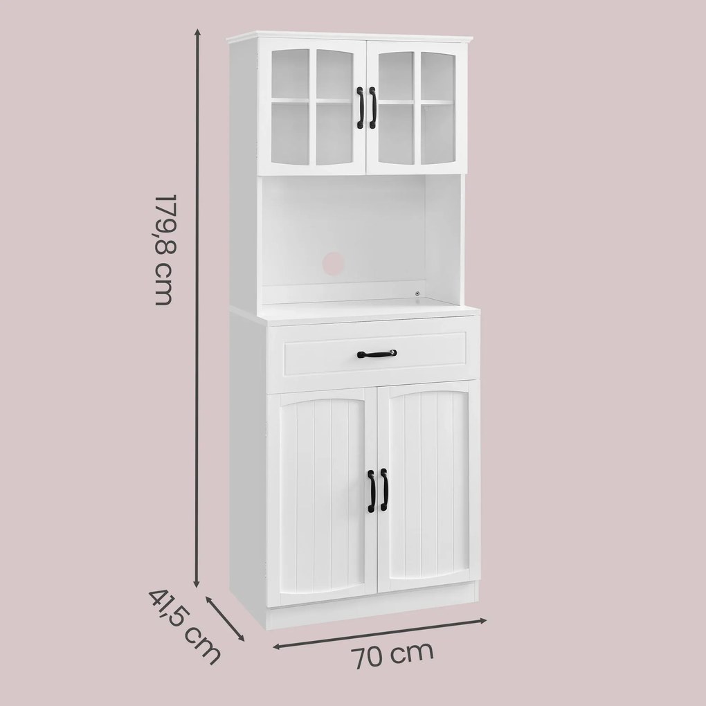Kuchyňská vitrína Vasagle Mope 73 cm bílá