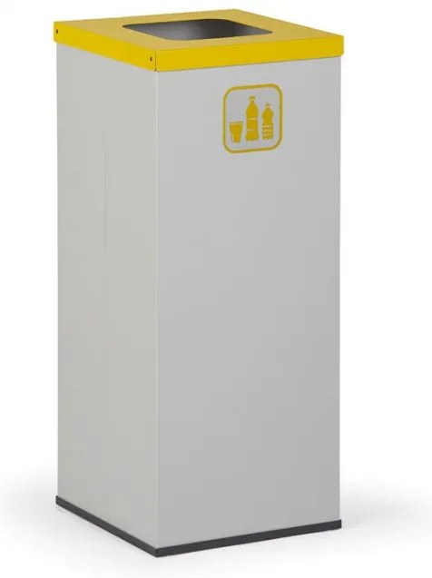 Koš na tříděný odpad 70 L, úchyt na pytel, šedý/žlutý