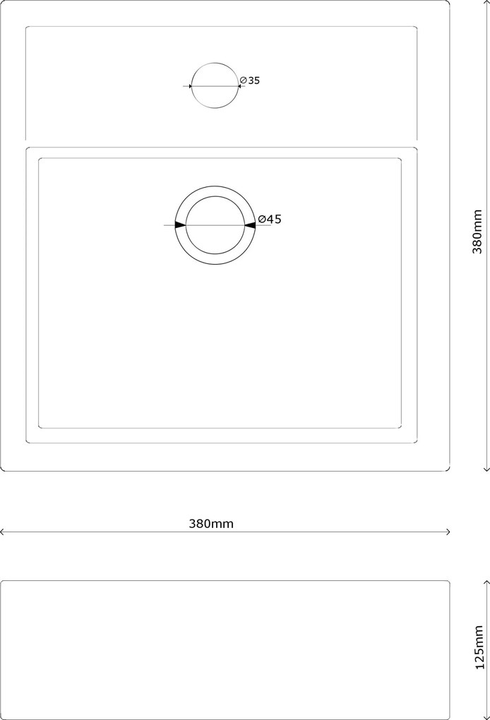 Gamma Biwu, umyvadlo na desku 380x380x125 mm, bílá lesklá, GMA-UC-BIWU
