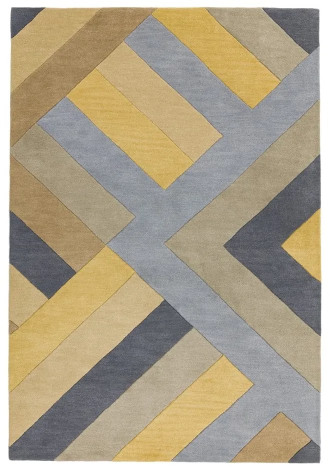 Šedo-žlutý koberec Asiatic Carpets Big Zig, 120 x 170 cm